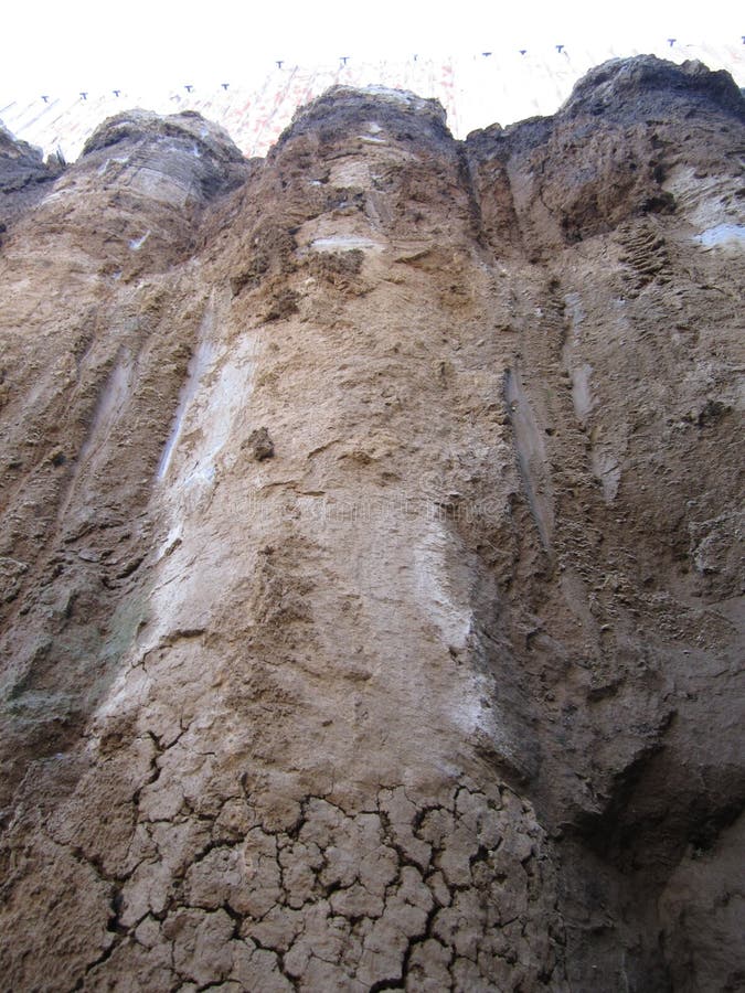 Sheer wall of deep pit stock image. Image of wooden - 150459001