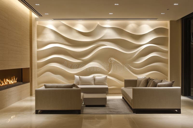 A Wall Design Featuring an Intricate Pattern of Undulating Waves in the ...