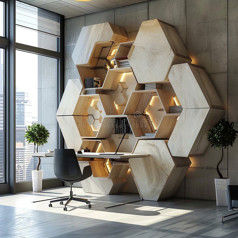 Wall Design in the Form of Hexagons in the Interior of the House Stock ...