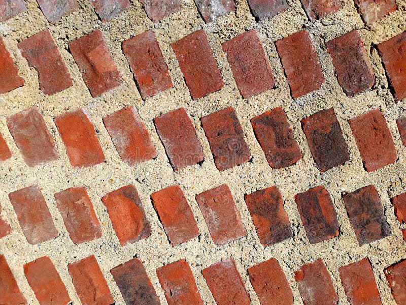 Wall of Diagonal Red Bricks. Stock Photo - Image of wallpaper, wall ...