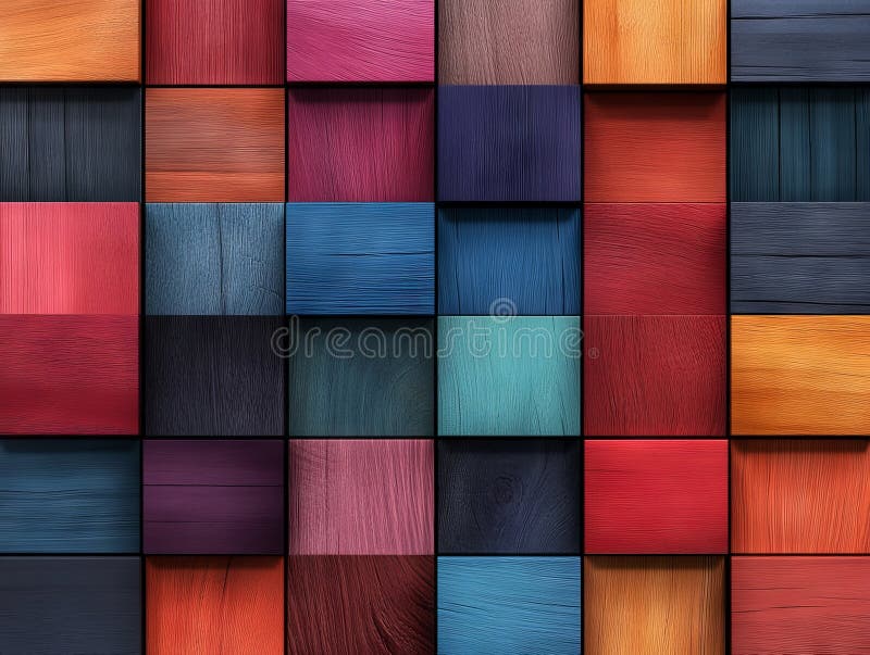 Wall Different Colored Wood Blocks Arranged Grid Stock Photos - Free ...