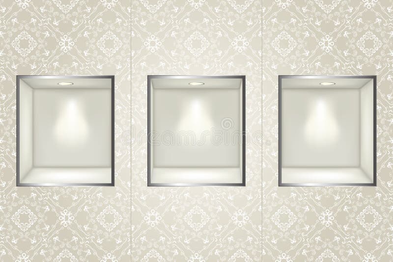 Wall display stock vector. Illustration of light, display - 19837480