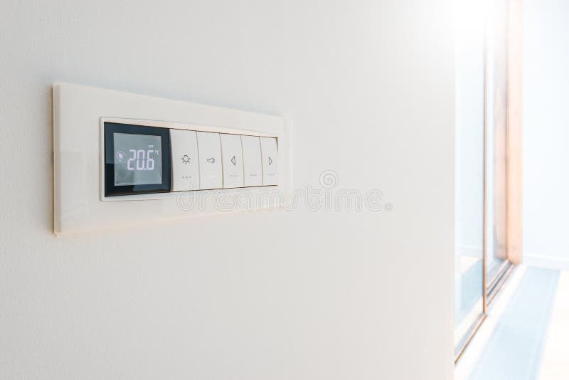 Wall Display Shows Air Temperature. Stock Photo - Image of computer ...