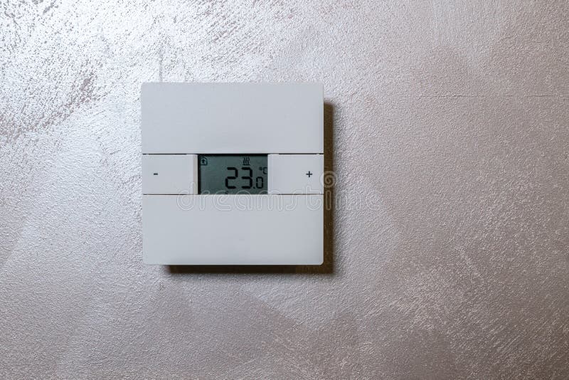 Wall Display Shows Air Temperature Inside the Apartment Room Stock ...