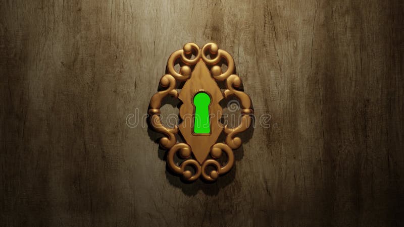 Wall or Door with a Keyhole. the Camera Flies through the Keyhole Stock ...