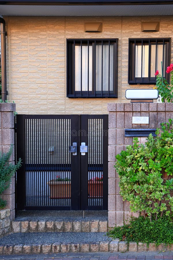 Wall and Door of Modern House in Japanese Style Stock Image - Image of ...