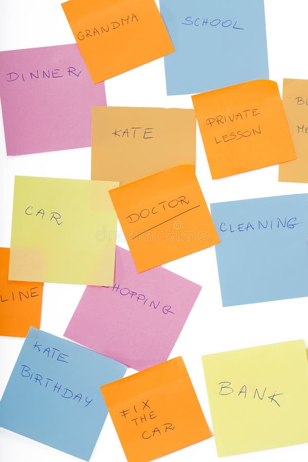 Wall of duty notes stock image. Image of schedule, life - 37796795