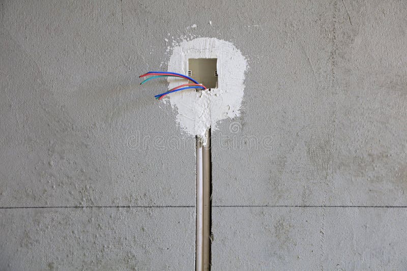 Wall Electric Wire Construction Site Stock Image - Image of line ...
