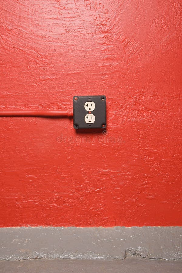 Wall with Electrical Outlet. Stock Image - Image of plug, photograph ...