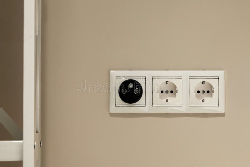 Wall Electrical Power Sockets Stock Photo - Image of wall, power: 72568794