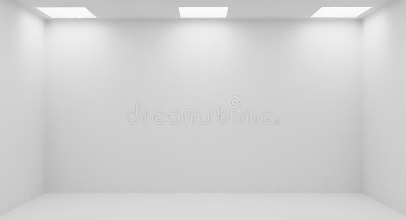 Wall in White Empty Room with Classic Style Decor Stock Illustration ...