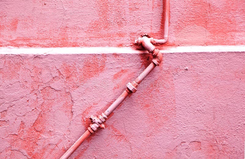Wall with exit pipe stock image. Image of harmony, pink - 34817671