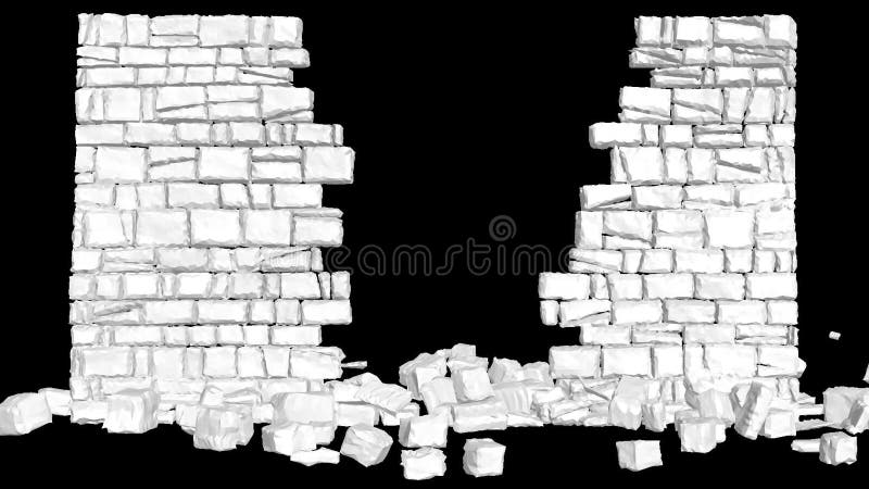 Wall Explosion, Destruction. 3D Animation Stock Video - Video of brick ...
