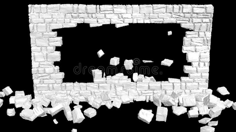 Wall Explosion, Destruction. 3D Animation Stock Video - Video of 4444 ...