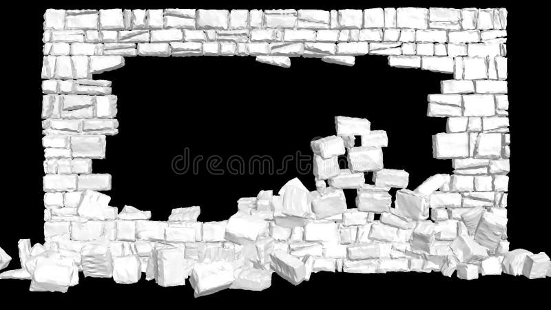 Wall Explosion, Destruction. 3D Animation Stock Footage - Video of ...