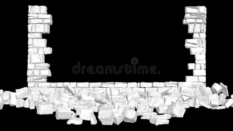 Wall Explosion, Destruction. 3D Animation Stock Footage - Video of ...