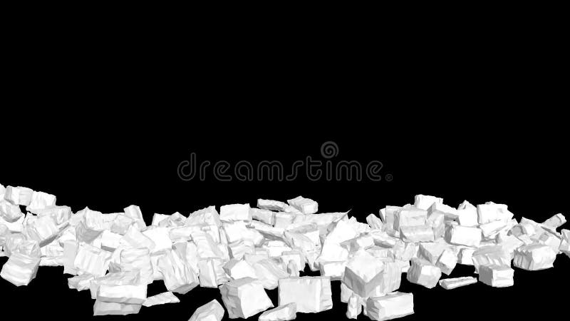 Wall Explosion, Destruction. 3D Animation Stock Footage - Video of ...