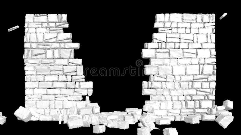 Wall Explosion, Destruction. 3D Animation Stock Video - Video of brick ...