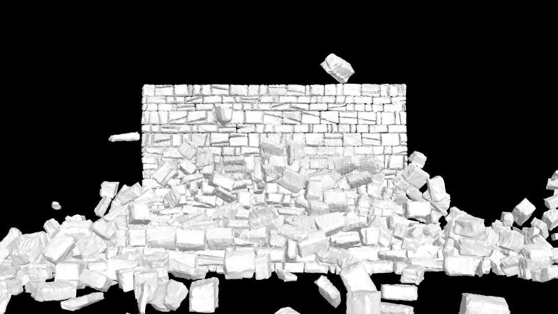 Wall Explosion, Destruction. 3D Animation Stock Footage - Video of ...