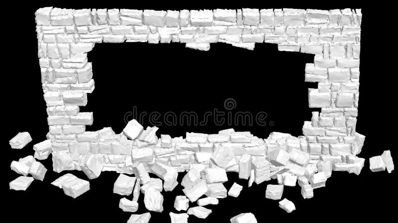 Wall Explosion, Destruction. 3D Animation Stock Footage - Video of ...