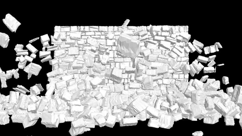 Wall Explosion, Destruction. 3D Animation Stock Video - Video of brick ...