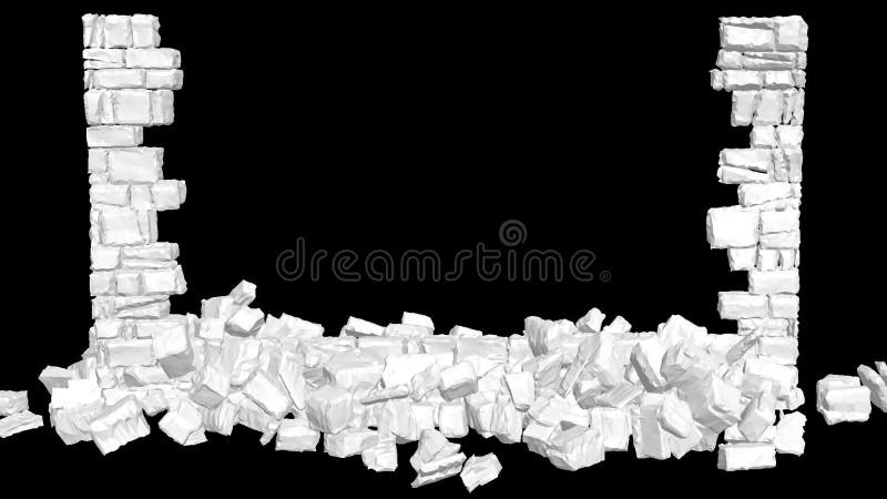 Wall Explosion, Destruction. 3D Animation Stock Footage - Video of ...