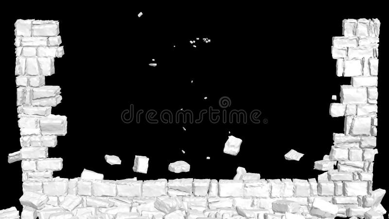 Wall Explosion, Destruction. 3D Animation Stock Footage - Video of ...