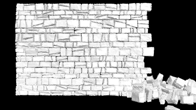 Wall Explosion, Destruction. 3D Animation Stock Video - Video of brick ...