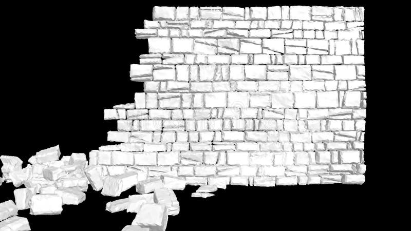 Wall Explosion, Destruction. 3D Animation Stock Video - Video of brick ...