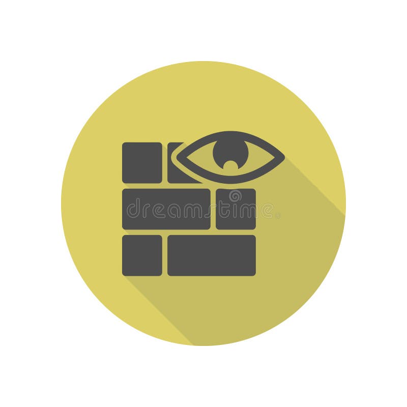Wall and Eye Long Shadow Icon. Simple Glyph, Flat Vector of Web Icons ...