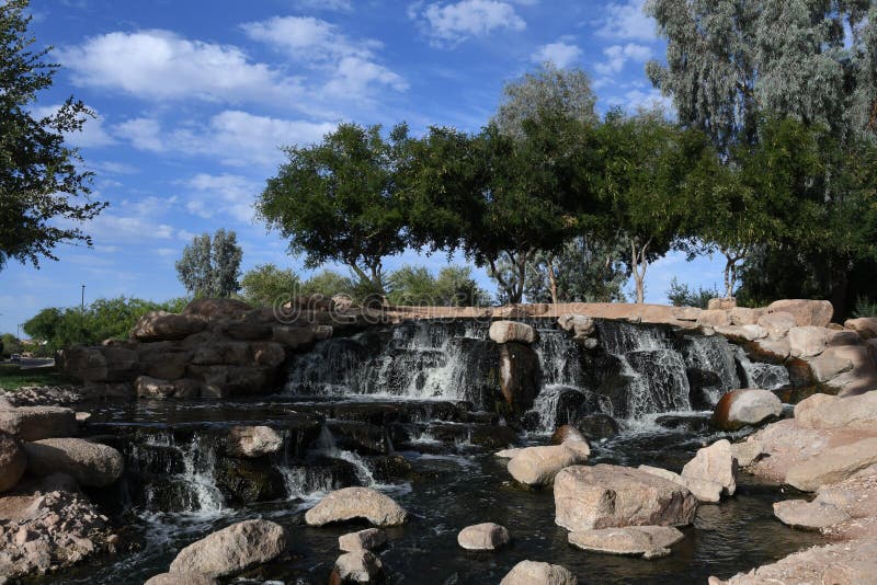 Water Fall Fountain editorial stock photo. Image of wall - 141131353