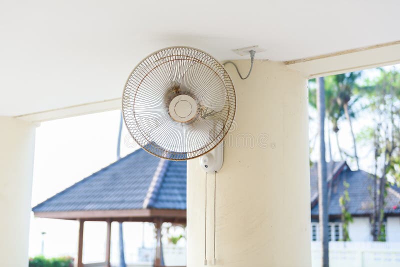 Wall Fan with a Pull Cord Switch Stock Photo - Image of fashioned ...