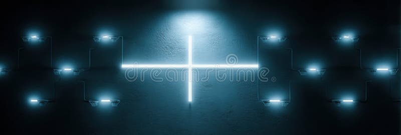 Bracket Predictions Displayed on a Wall with One Glowing Line and Empty ...