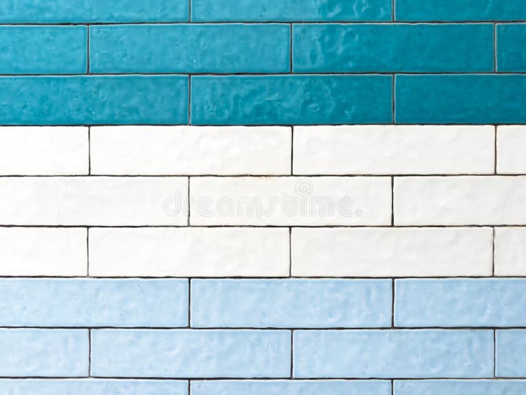 A Wall Features Three Distinct Horizontal Bands of Rectangular Tiles ...