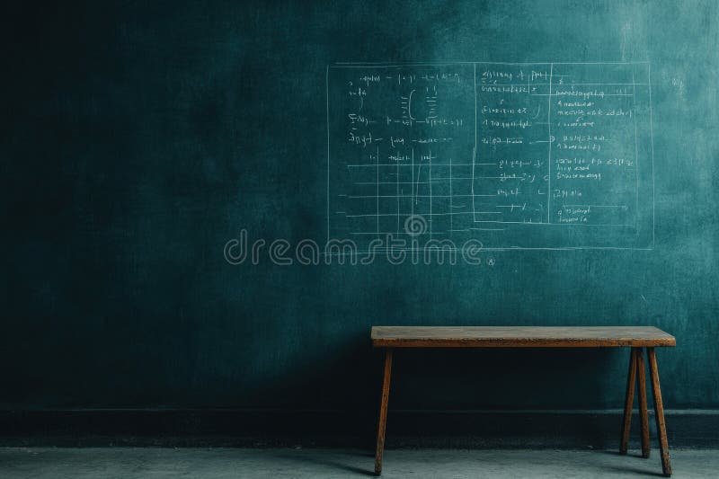 Wall Features Various Formulas and a Table Diagram Stock Illustration ...