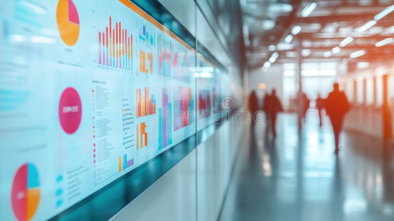 A Wall Filled with Colorful Charts and Infographics Highlighting the ...