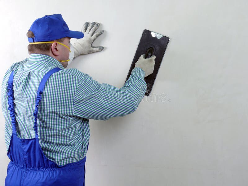 Wall finishing work stock photo. Image of construction - 37780454