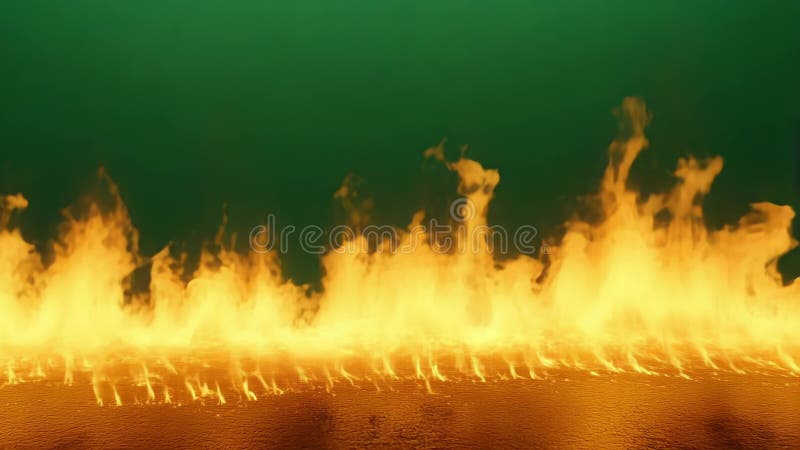 Fire Burning with Green Screen Background for Compositing Stock Video ...