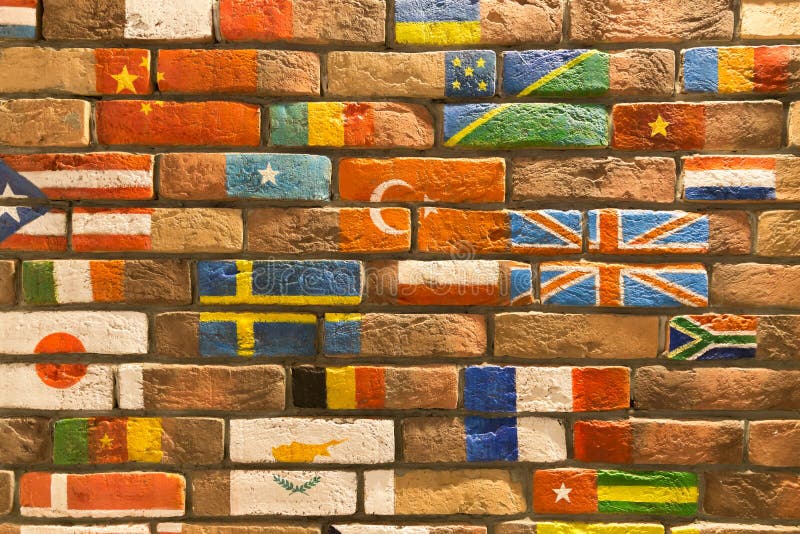 Wall with flags stock image. Image of globe, collection - 36161615