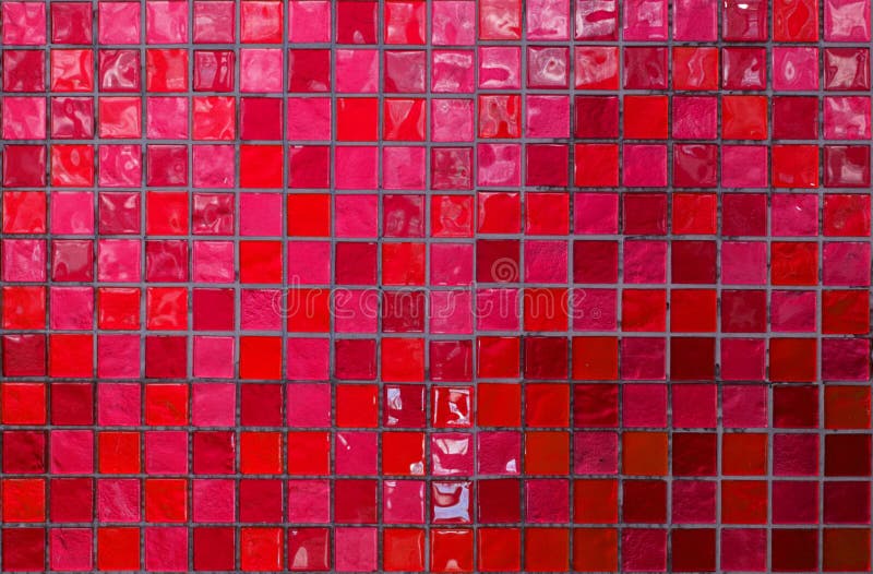 Wall and Floor Mosaic Tiles in Azure Red Stock Photo - Image of tile ...