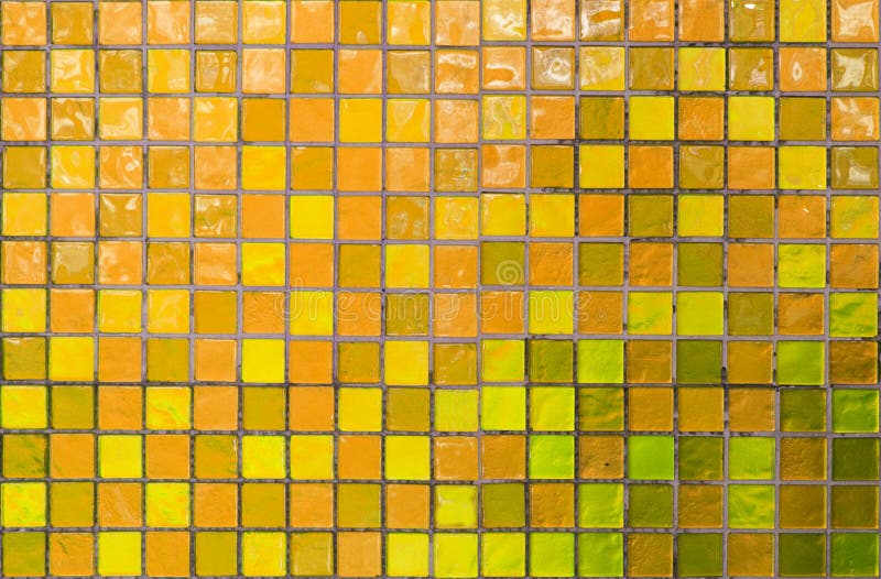 Wall and Floor Mosaic Tiles in Azure Yellow Stock Image - Image of ...