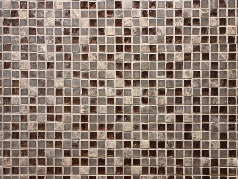Wall and Floor Mosaic Tiles in Brown and White Color Stock Photo ...