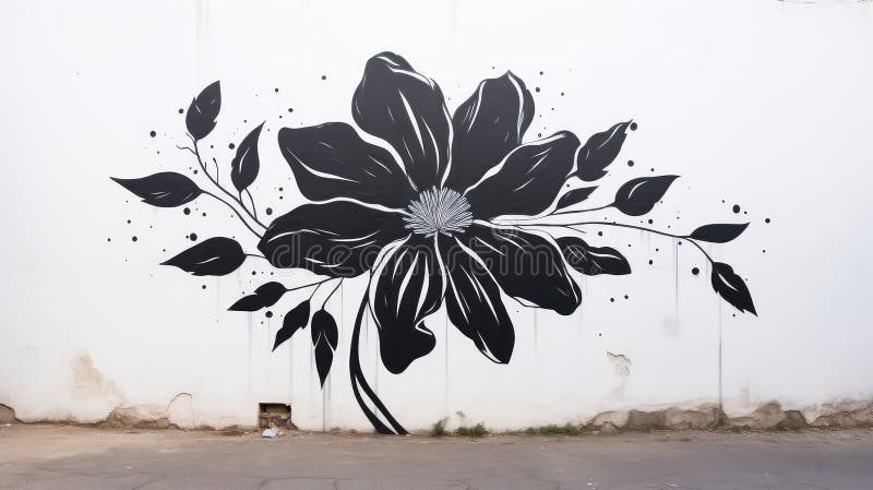 Wall flower black stencil stock illustration. Illustration of ...