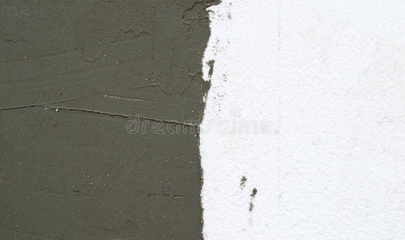 Ðžn the Wall of Foam Plastic Applied Plastering Stock Photo - Image of ...