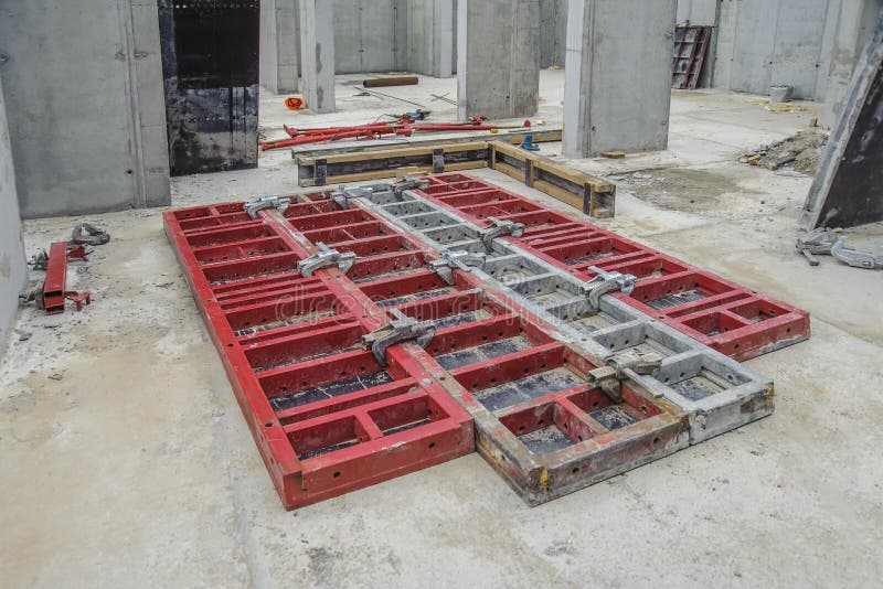 Wall formwork panels stock photo. Image of frame, tube - 252868368