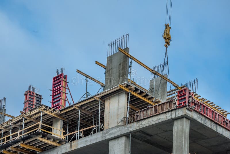 Wall formwork stock image. Image of slab, crane, shoring - 252945817