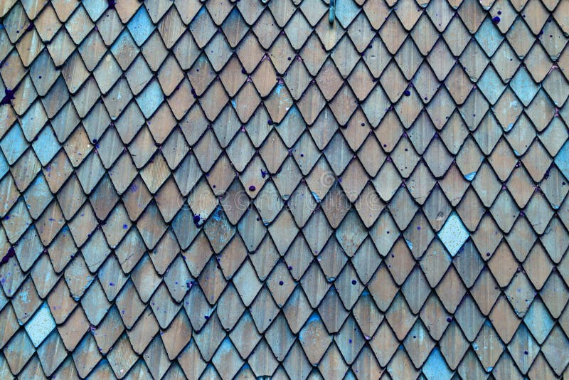 Wall Fragment with Medieval Ceramic Tiles in Diamond Scale Shape Stock ...