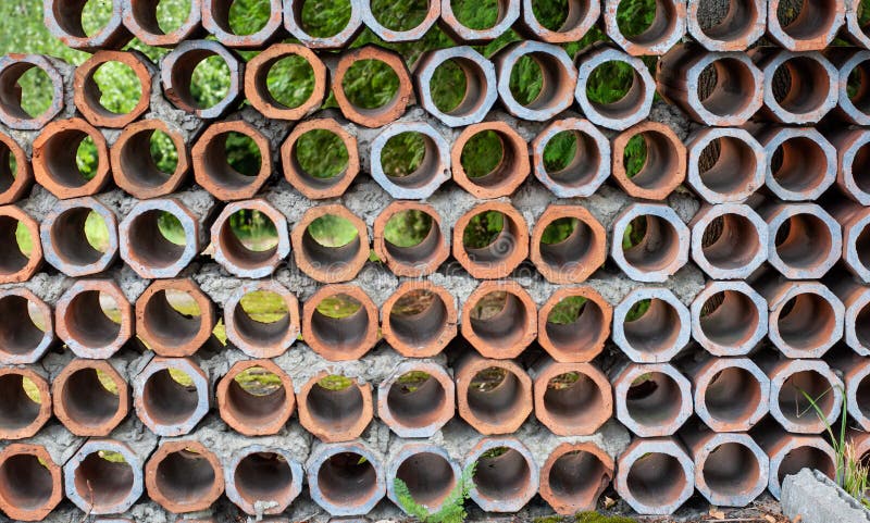 Wall of Fragments of a Clay Pipe Wall-mounted Closeup Texture ...