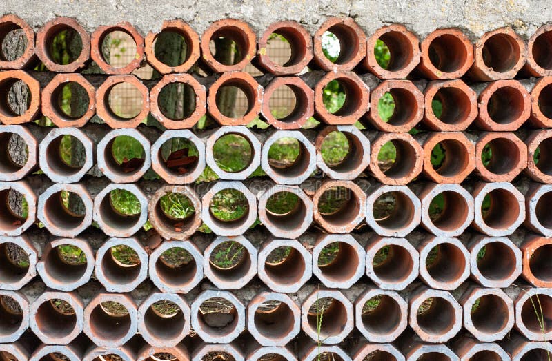 Wall of Fragments of a Clay Pipe Wall-mounted Closeup Texture ...