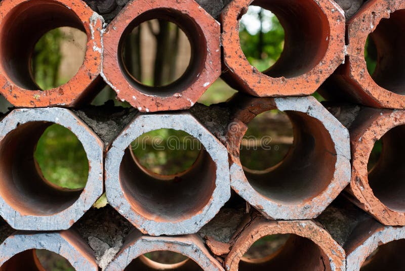 Wall of Fragments of a Clay Pipe Wall-mounted Closeup Texture ...